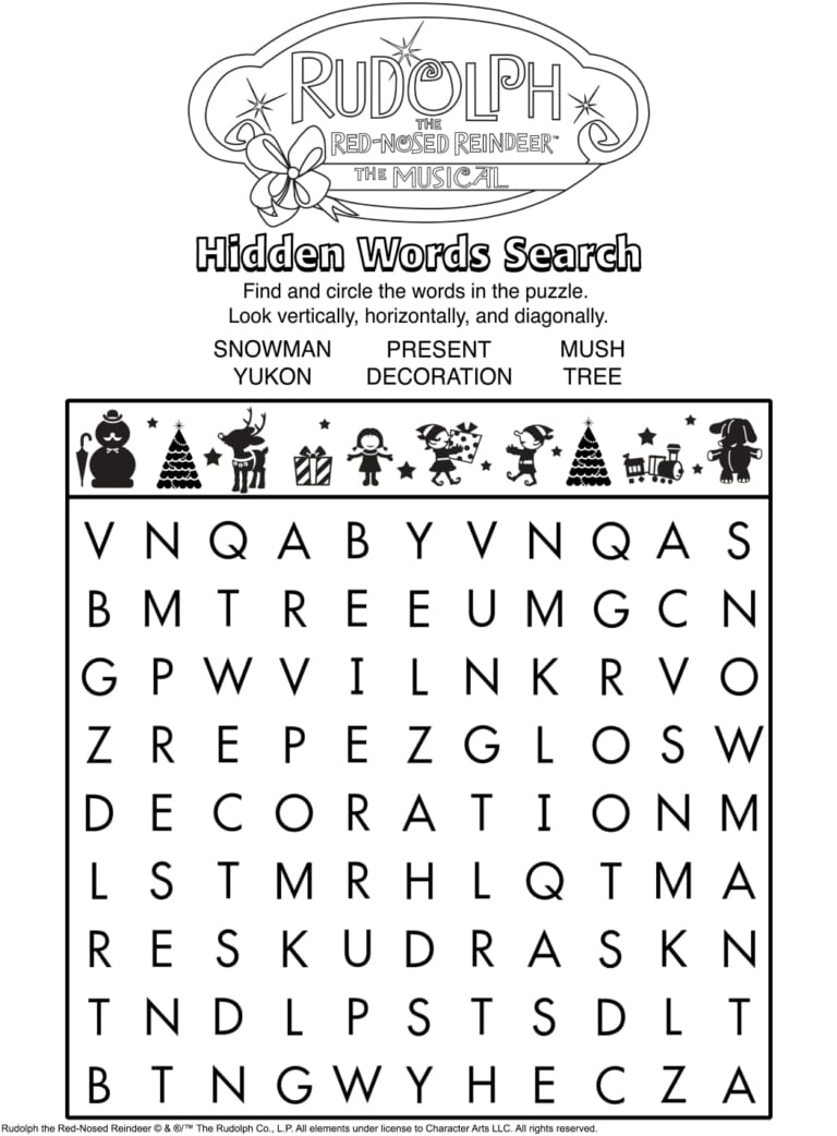 Rudolph the Red-Nosed Reindeer: The Musical Word Search - Denver Center ...
